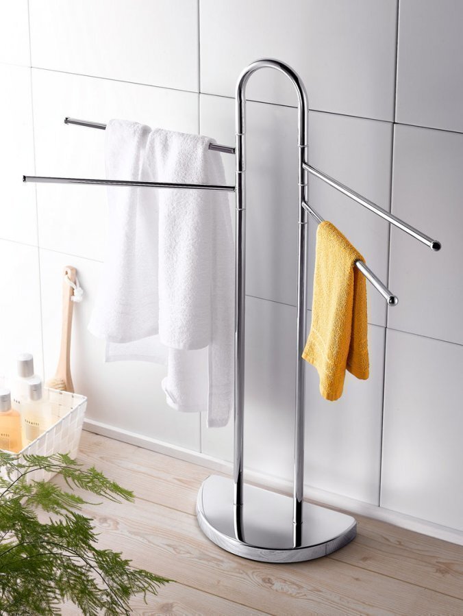 Wenko Pyyheteline Hopeanvärinen - Kylpyhuonekauppa.fi